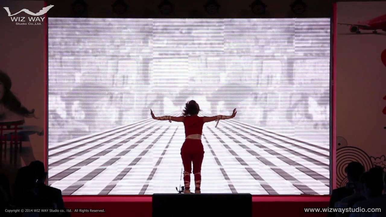 AirAsia X interactive dance show by wizway studio - YouTube