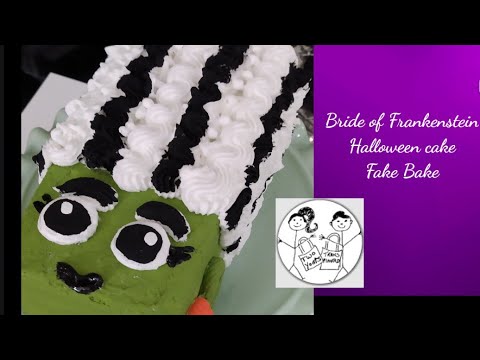 Bride of Frankenstein Halloween Cake Fake Bake - YouTube