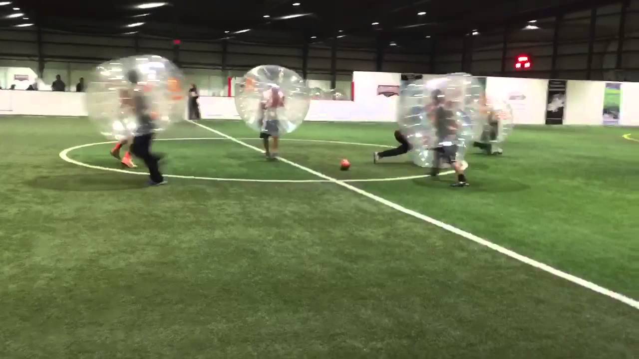 Bubble soccer insane hit - YouTube