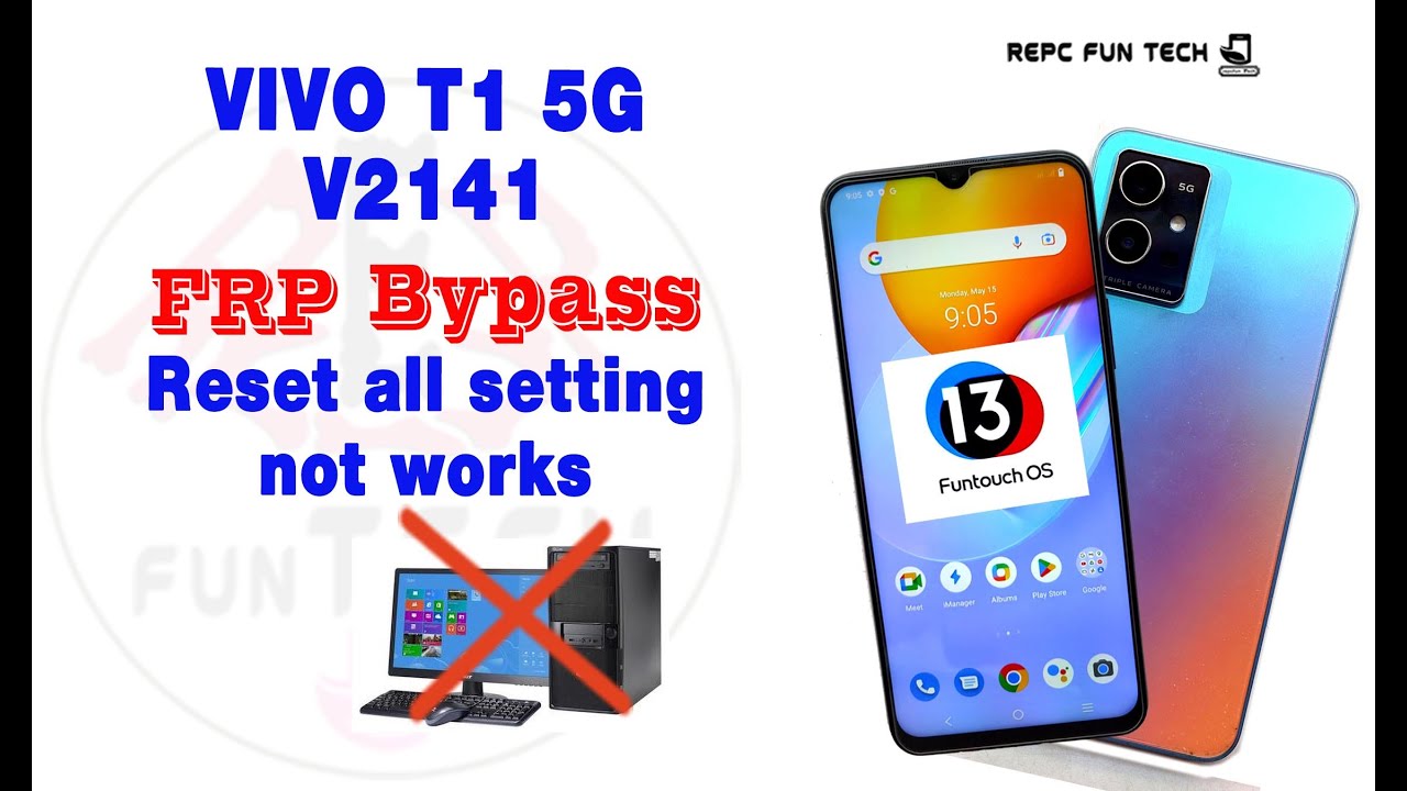 vivo T1 5G frp bypass 2023 android 13 || vivo v2141 frp bypass 2023 ...