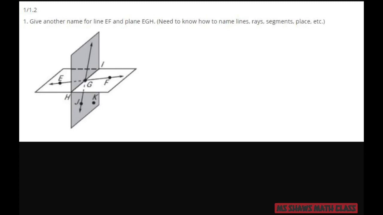 How to name lines, rays, planes, segments. Definitions and Example ...