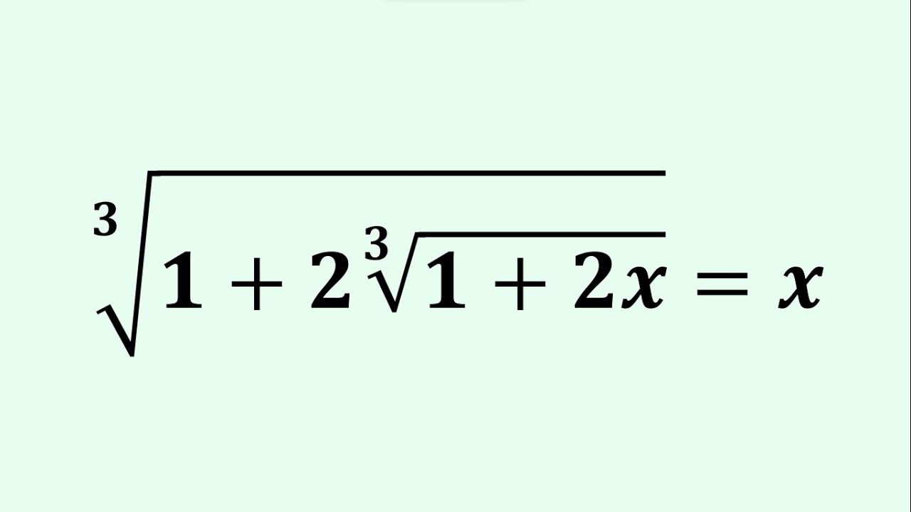 Cracking the Nested Radical Equation Challenge - YouTube