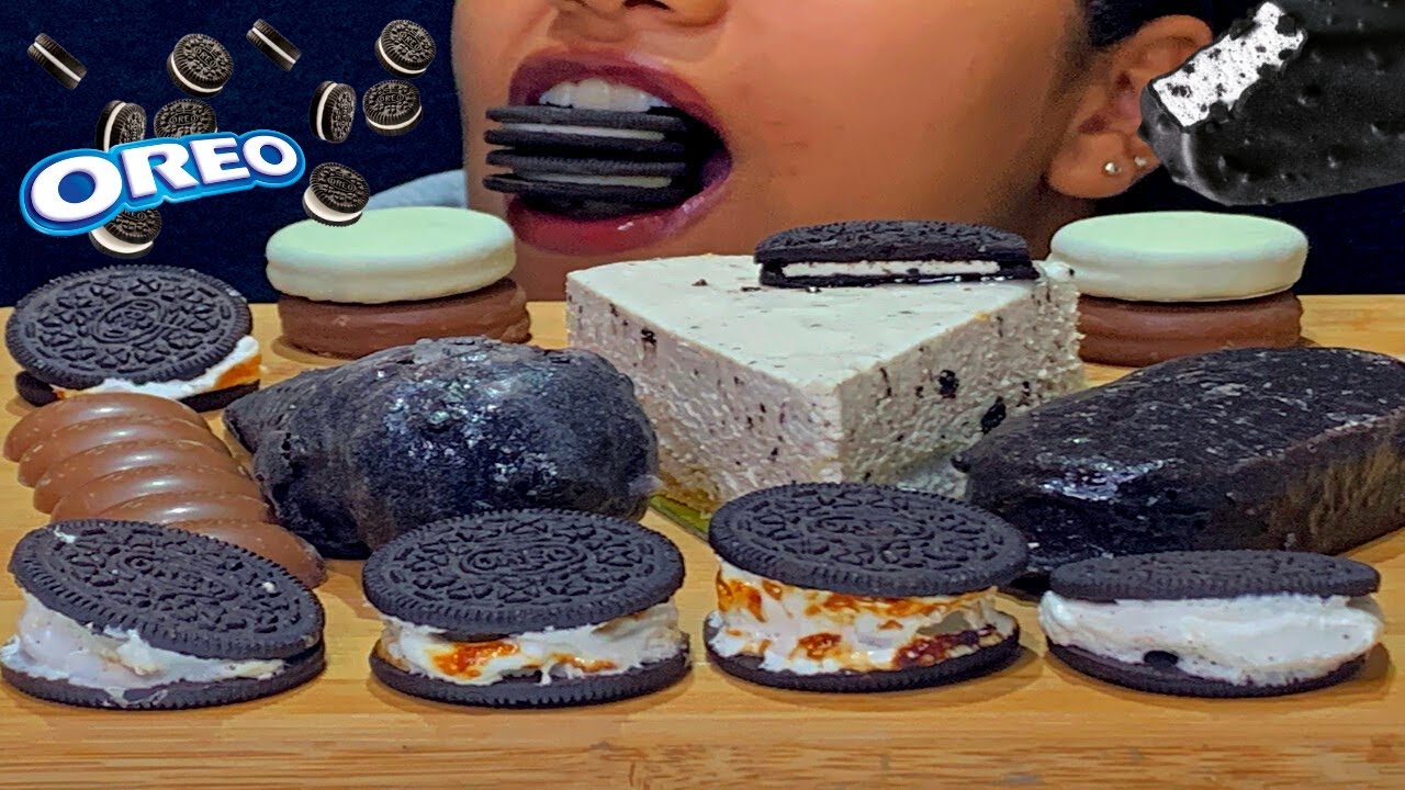 ASMR OREO ICE CREAM , OREO CAKE, TANGHULU OREO, MARSHMALLOW OREO,CREAM ...