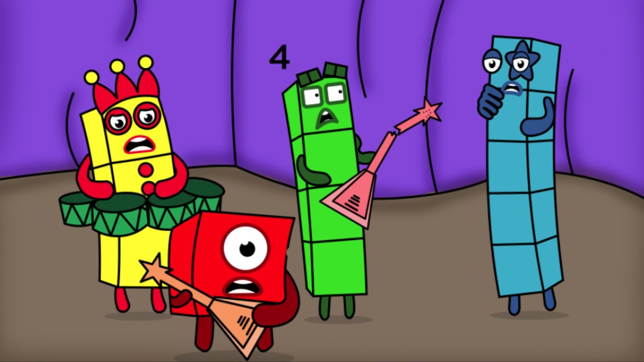 Numberblocks 4 accidentally broke the guitar - A coloring story created ...