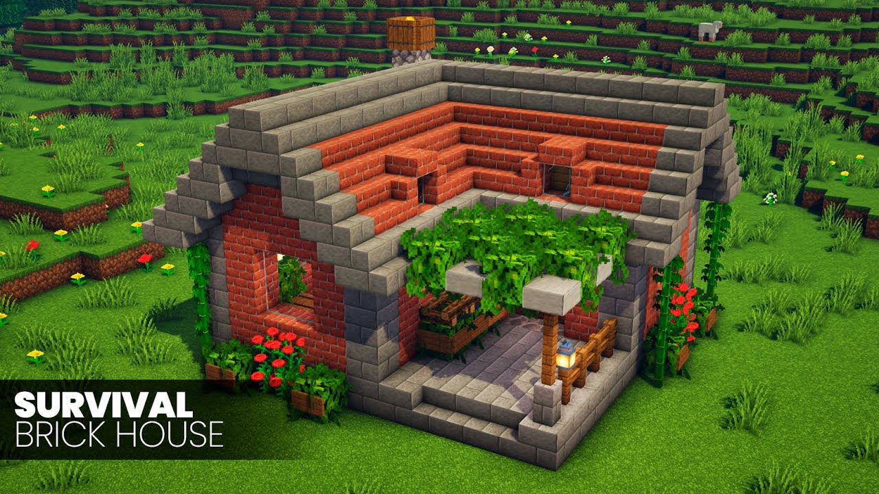 ⛏️ Minecraft Build Tutorial 🧱 Amazing Survival Brick House - YouTube