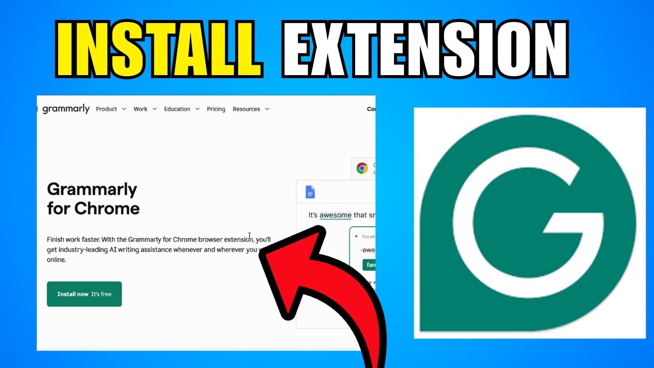 How to Install Grammarly Extension - New Method - YouTube