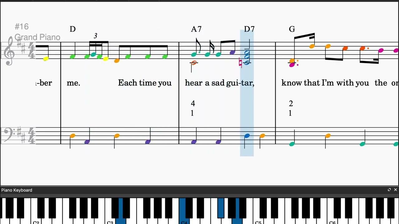 Coco - Remember Me (Lullaby) - Easy piano with sheet music - YouTube