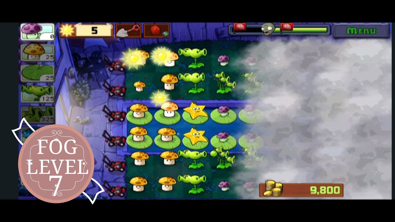 Plants VS Zombies Fog Level 7 - YouTube