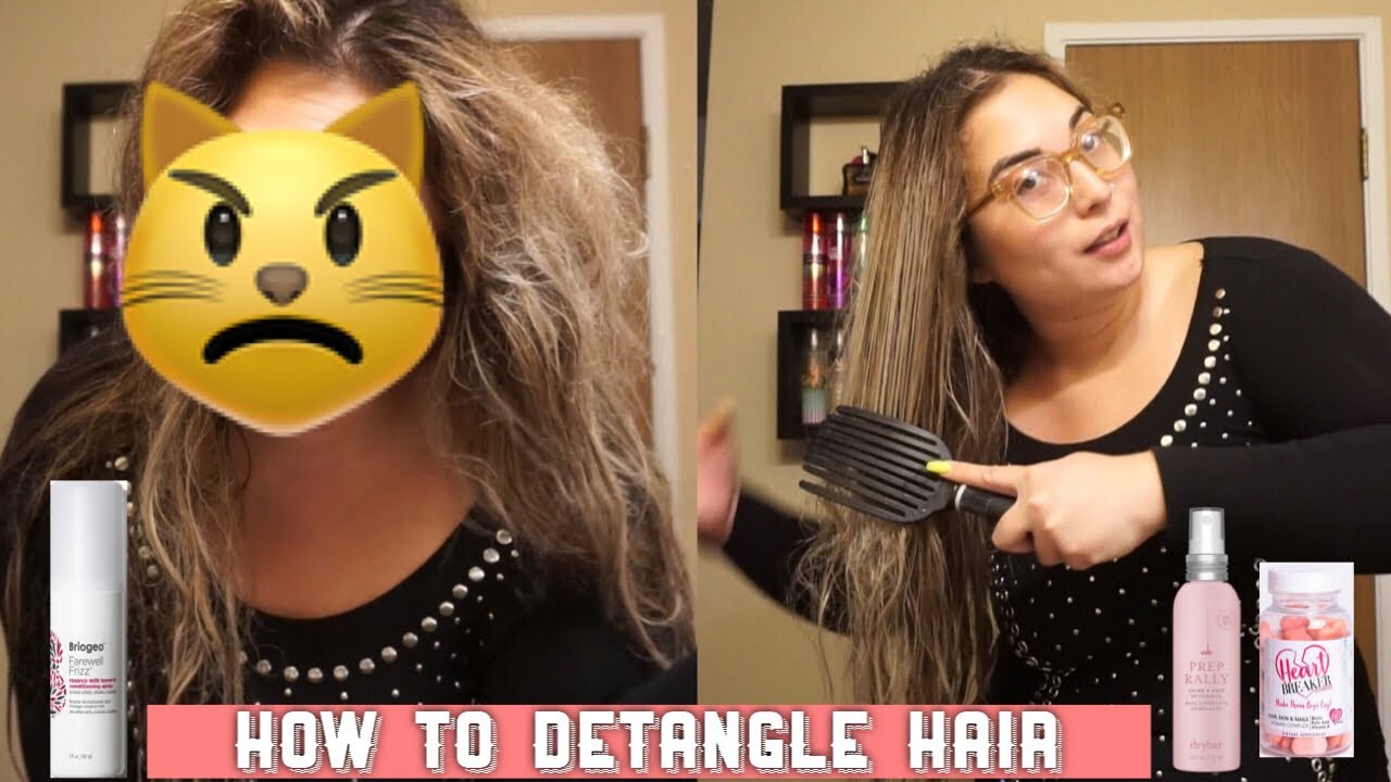 How To Comb Through Dry Frizzy Hair | Hair Tutorial | xoHannahBeautyxo ...