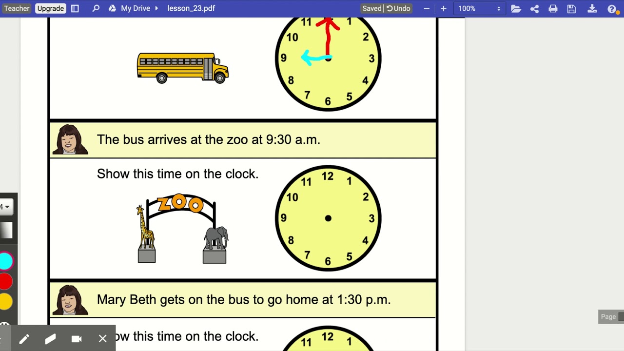 Unique Lesson 23-Telling Time to the Hour and Half Hour - YouTube