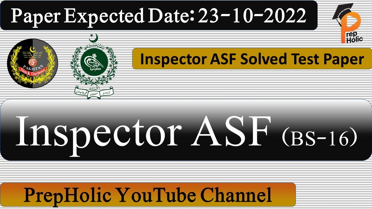 ASF Inspector Past Papers||Airport Security Force||ASF Inspector Model ...