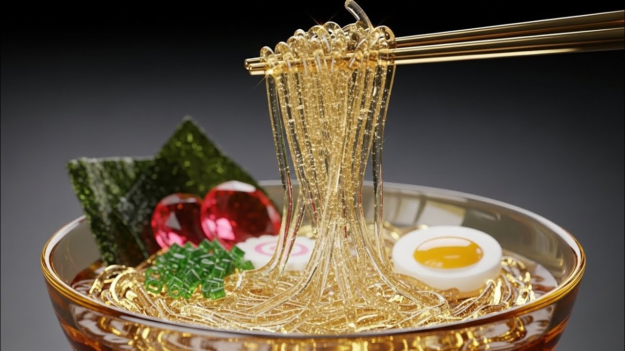 Making glass ramen noodles asmr 🍜 - YouTube