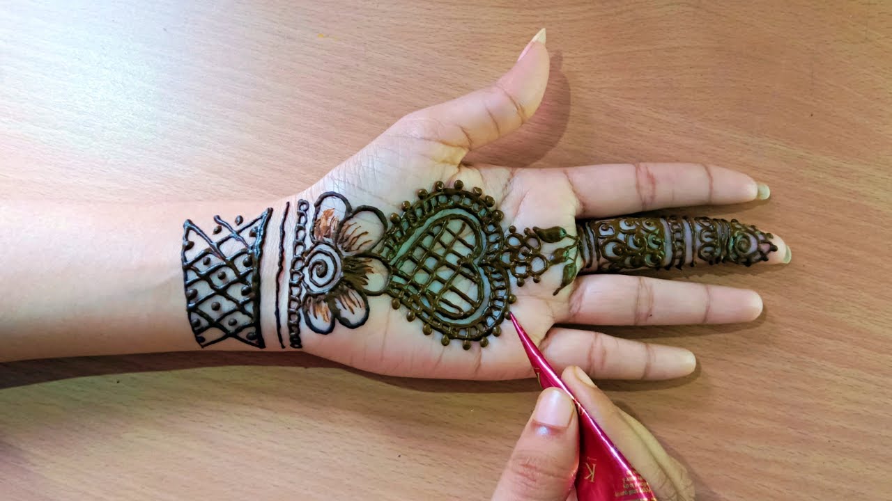 dil wali mehandi ke design || easy mehndi design || mehandi banane ka ...