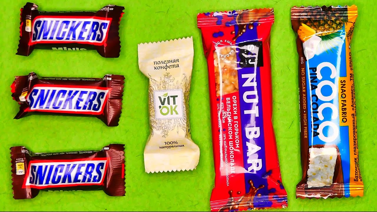 A Lot of Yummy Sweet Candies ASMR - Snickers, Muesli [Satisfying Video ...