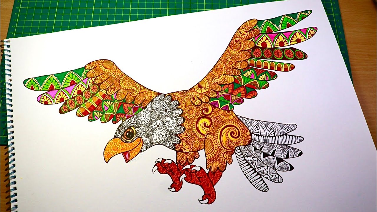 Eagle Mandala | How to draw mandala art for beginners | Eagle drawing ...