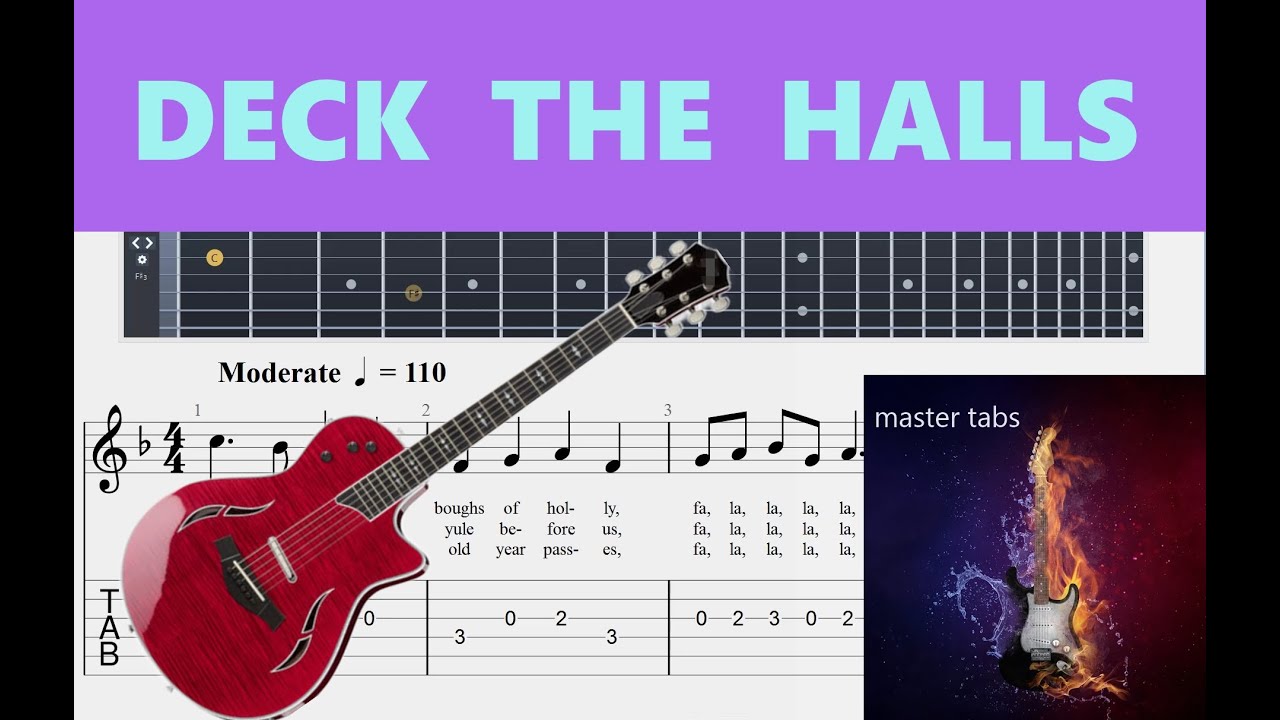 DECK THE HALLS | misc christmas| Guitar Tab | #Mastertabs# ...