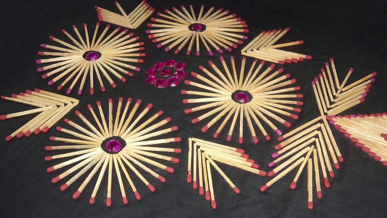 Matchstick art-Matchstick art and craft ideas ! Wall mat design with ...