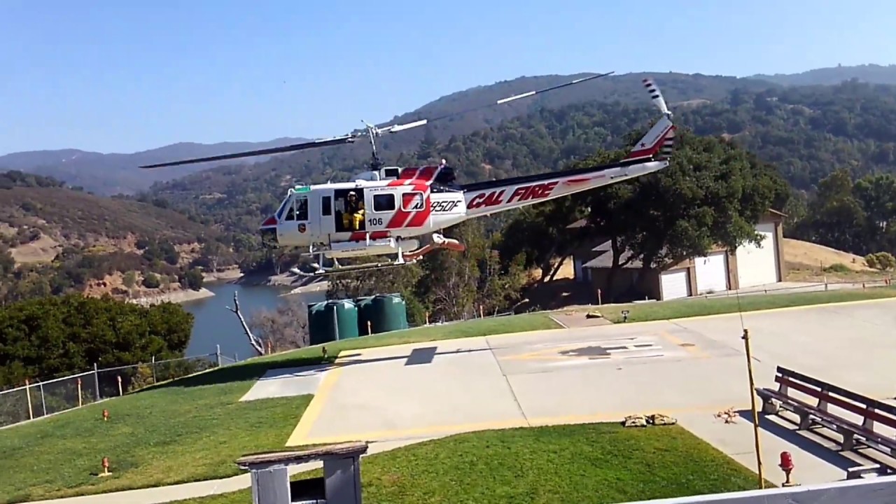 Cal Fire Copter 106 off Alma for Training - YouTube