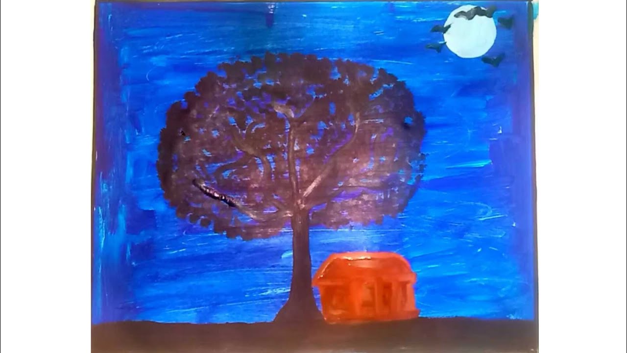 Easy night sky drawing ||Easy drawing tutorial ||#art video - YouTube