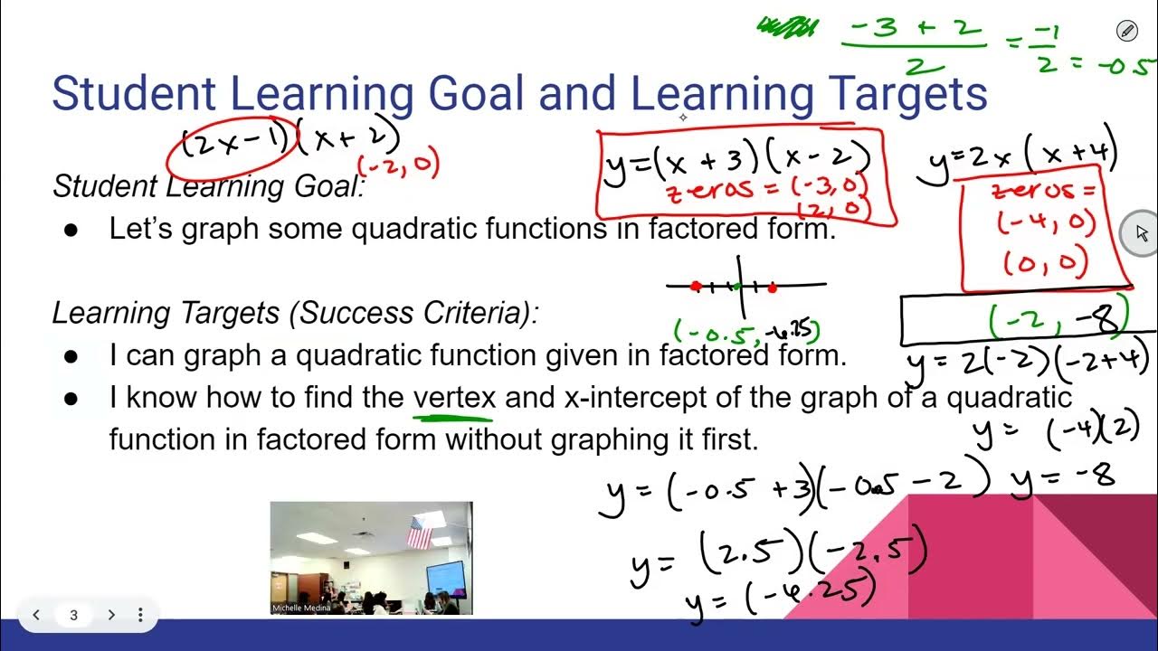Unit 6 lesson 11: Graphing from the Factored Form Practice - YouTube