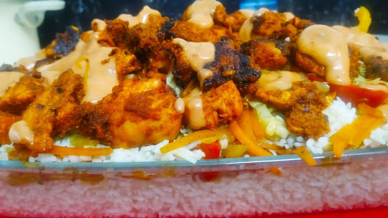 BBQ Chicken Rice Recipe || Smokey Rice Recipe || Tandoori Chicken Rice ...