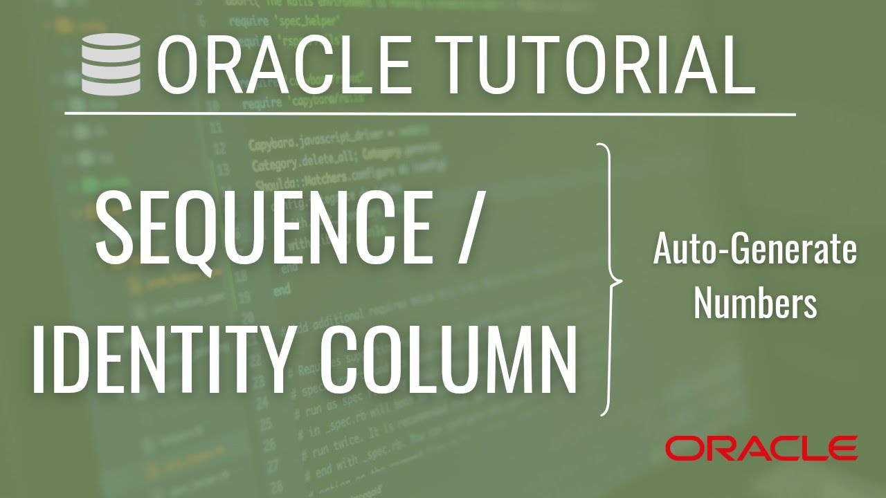 Oracle Sql Sequence And Identity Column Icodingtamil Youtube 2478