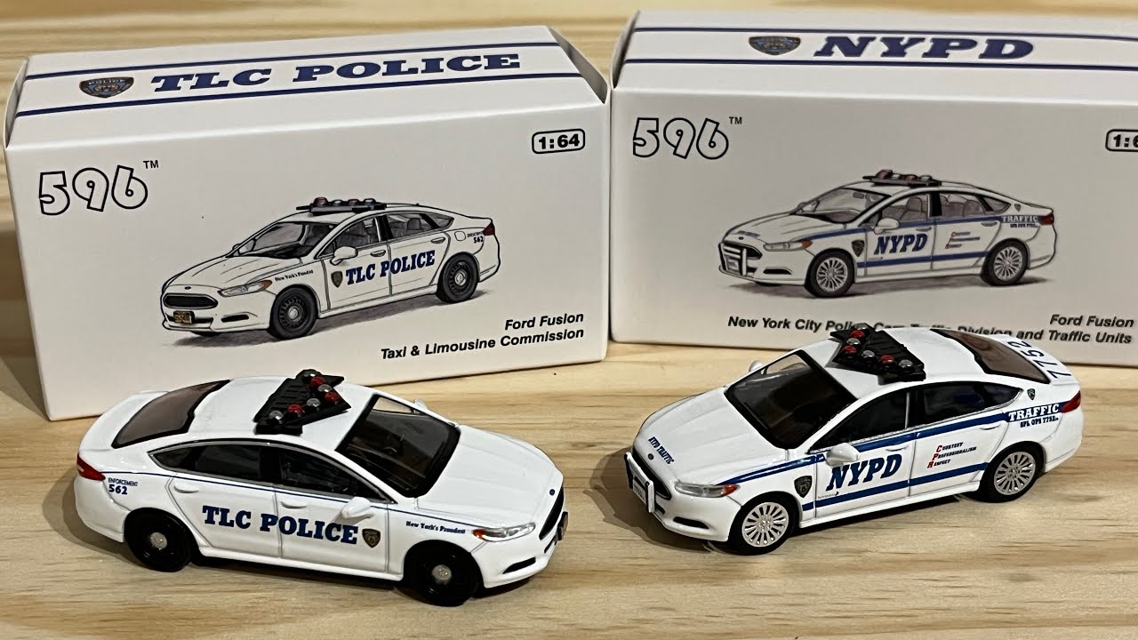 596 NYPD Traffic Unit And TLC Police Unit Ford Fusions 1/64 Scale - YouTube