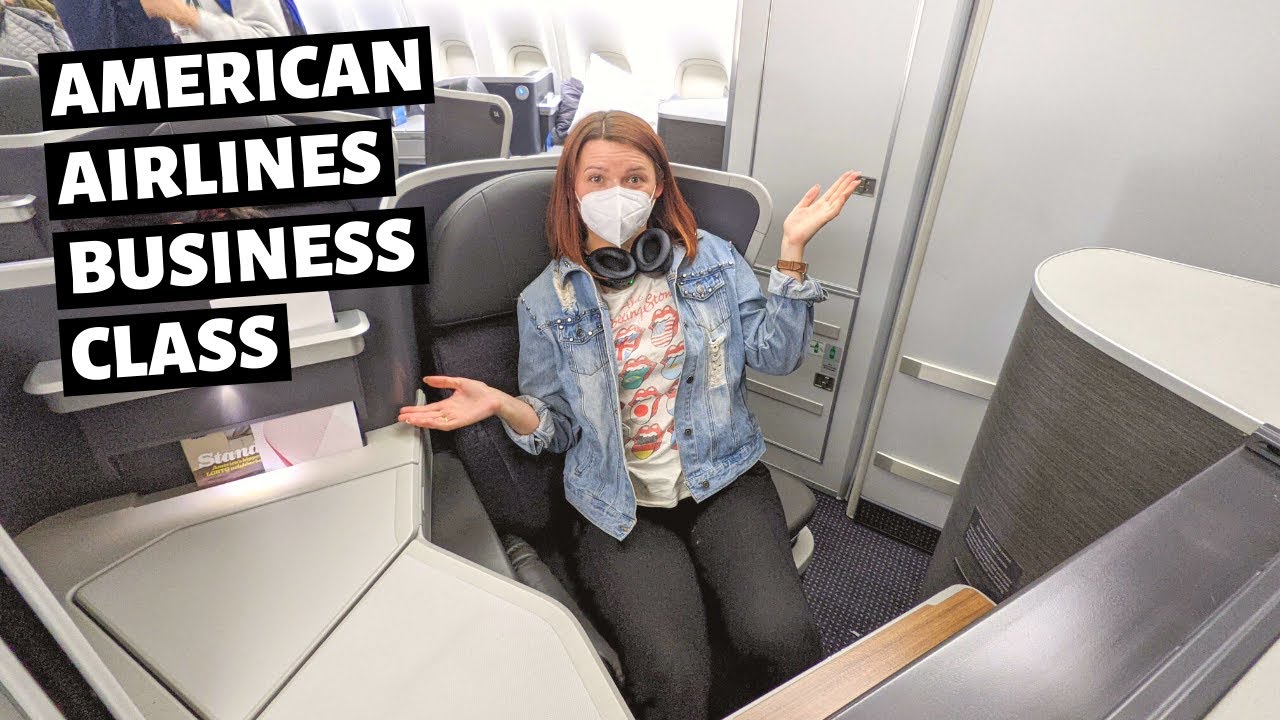 FLYING BACK TO USA FROM EUROPE // American Airlines 777-200 Business ...