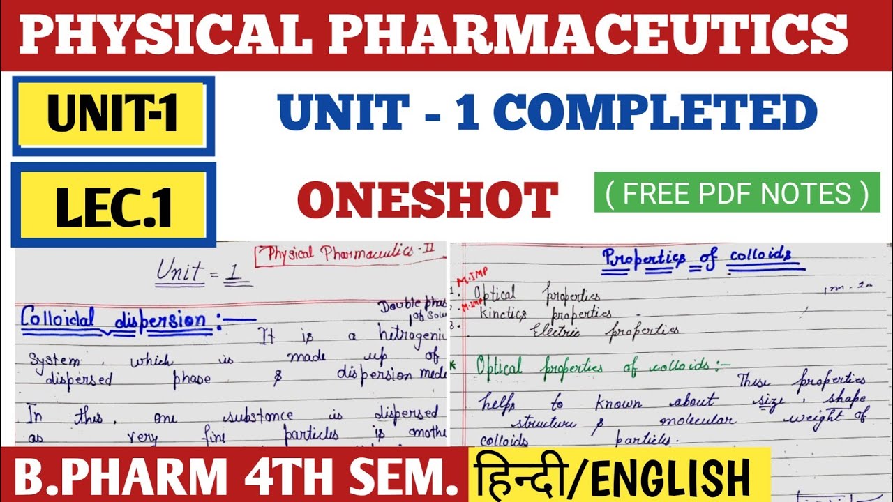 Unit -1 Complete । Physical pharmaceutics 2। 4th semester । With easy ...