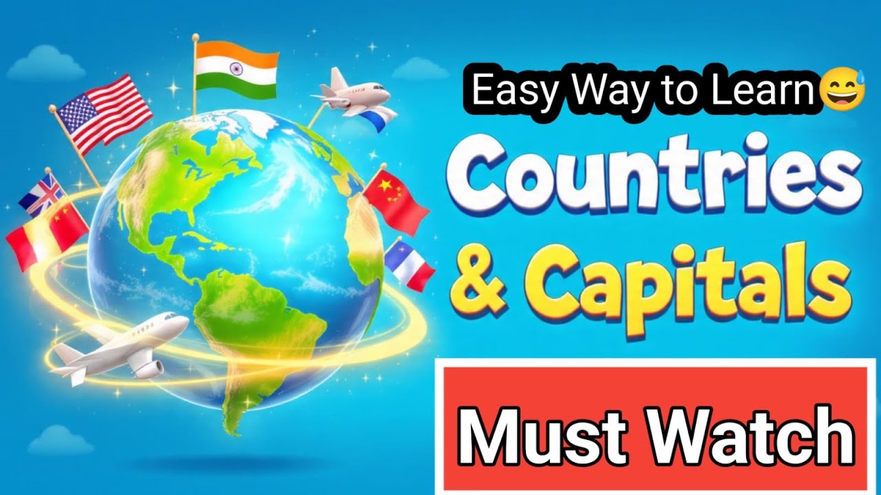 World Tour in 5 Minutes! Learn Countries & Capitals the Fun Way 🌍 ️ ...