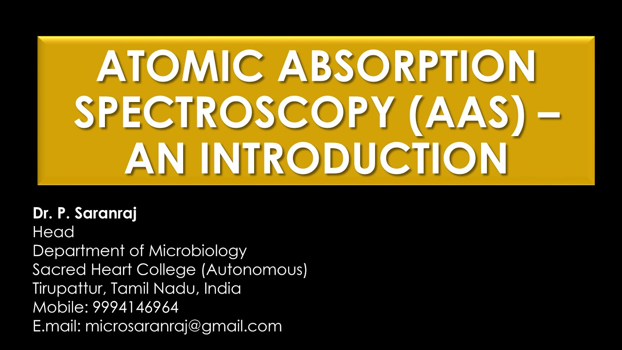 Atomic Absorption Spectroscopy (AAS) - An Introduction - YouTube