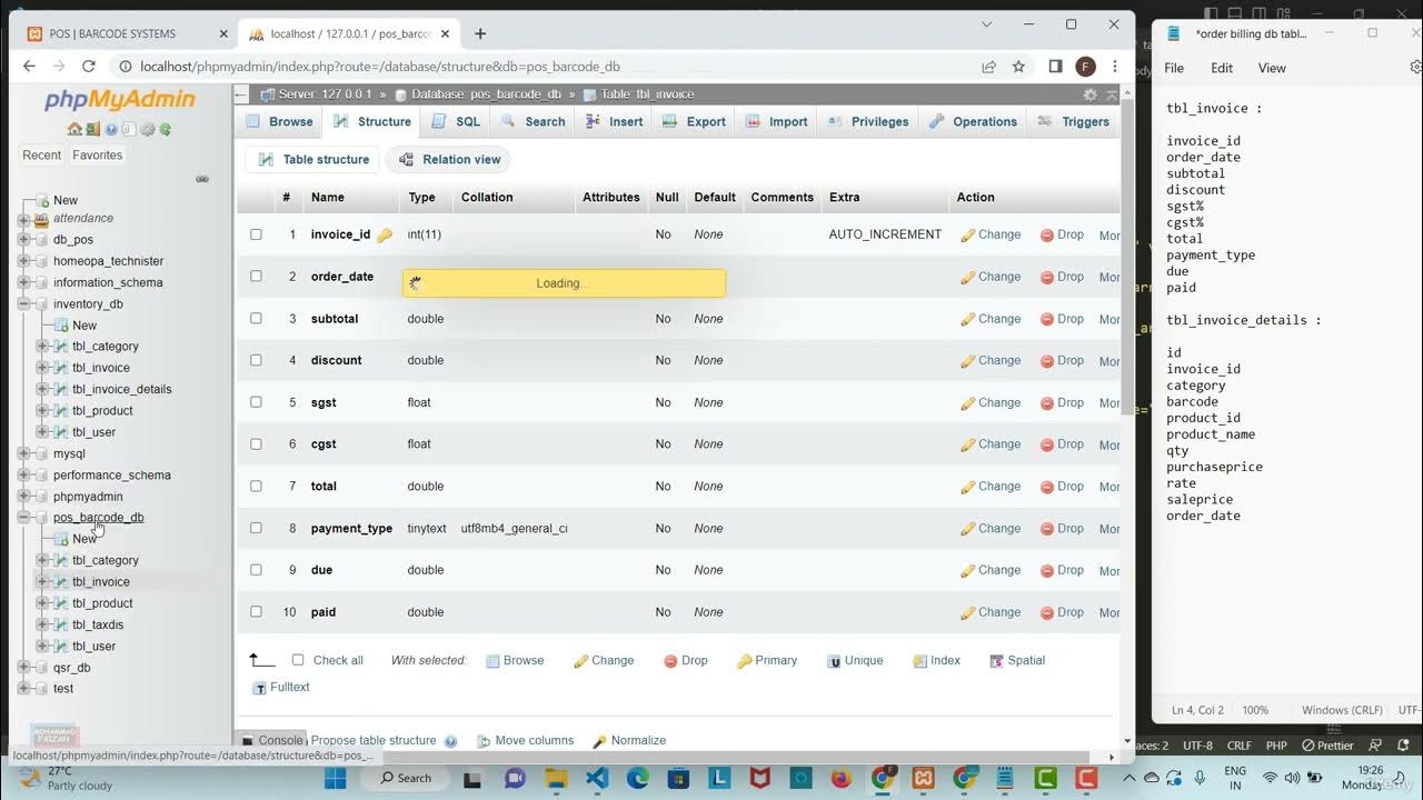 89 POS Part18 Create Database Tables - YouTube