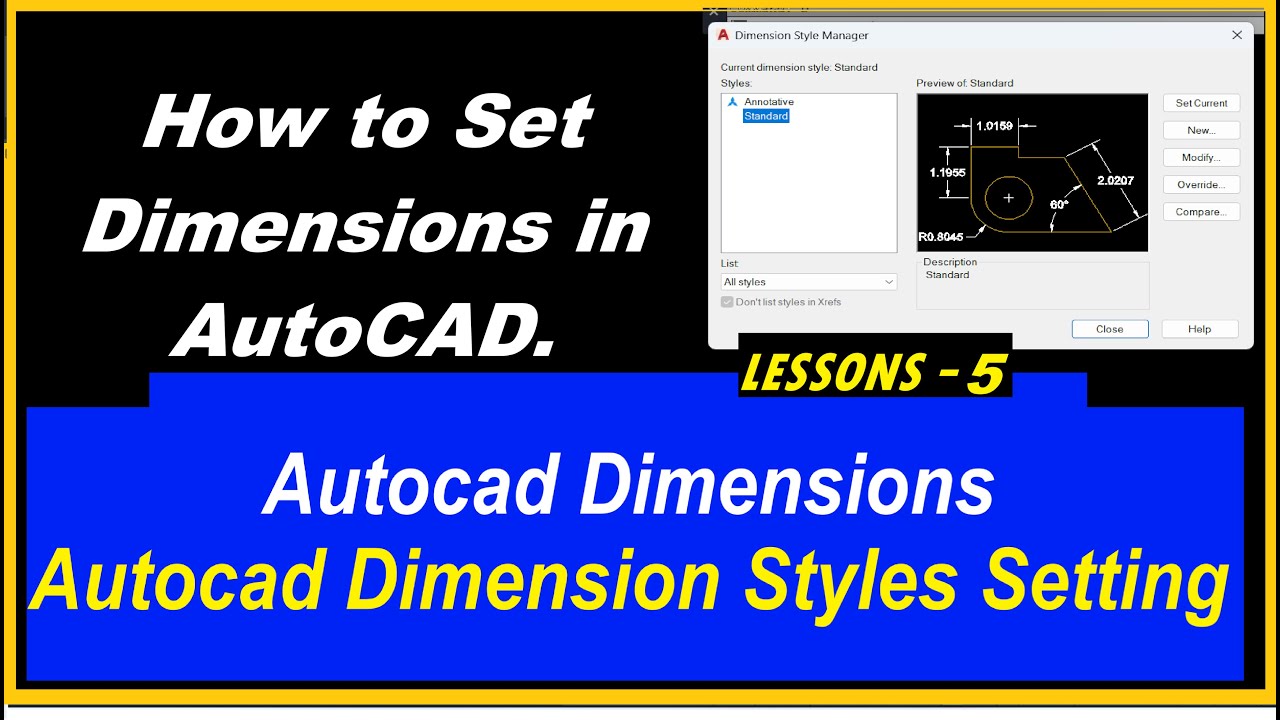 How to set & Mark Dimensions in Autocad . Dimensions Style Manager ...