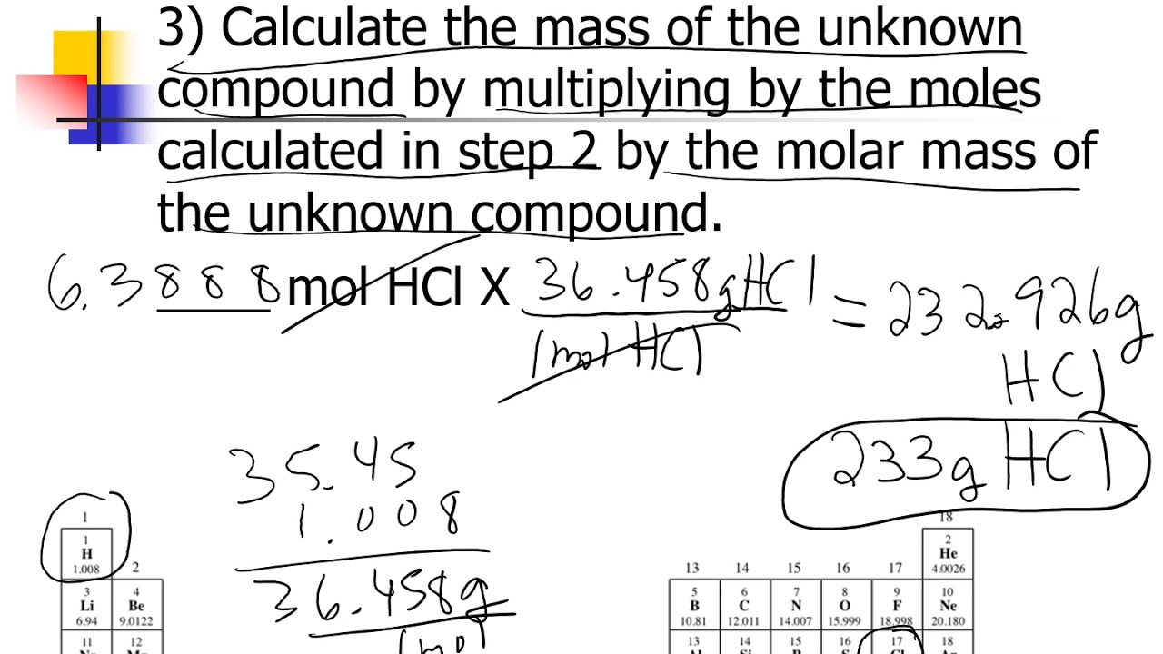 Chapter 4 Chemistry 51 Mass Calculations Lecture, Part 4 - YouTube