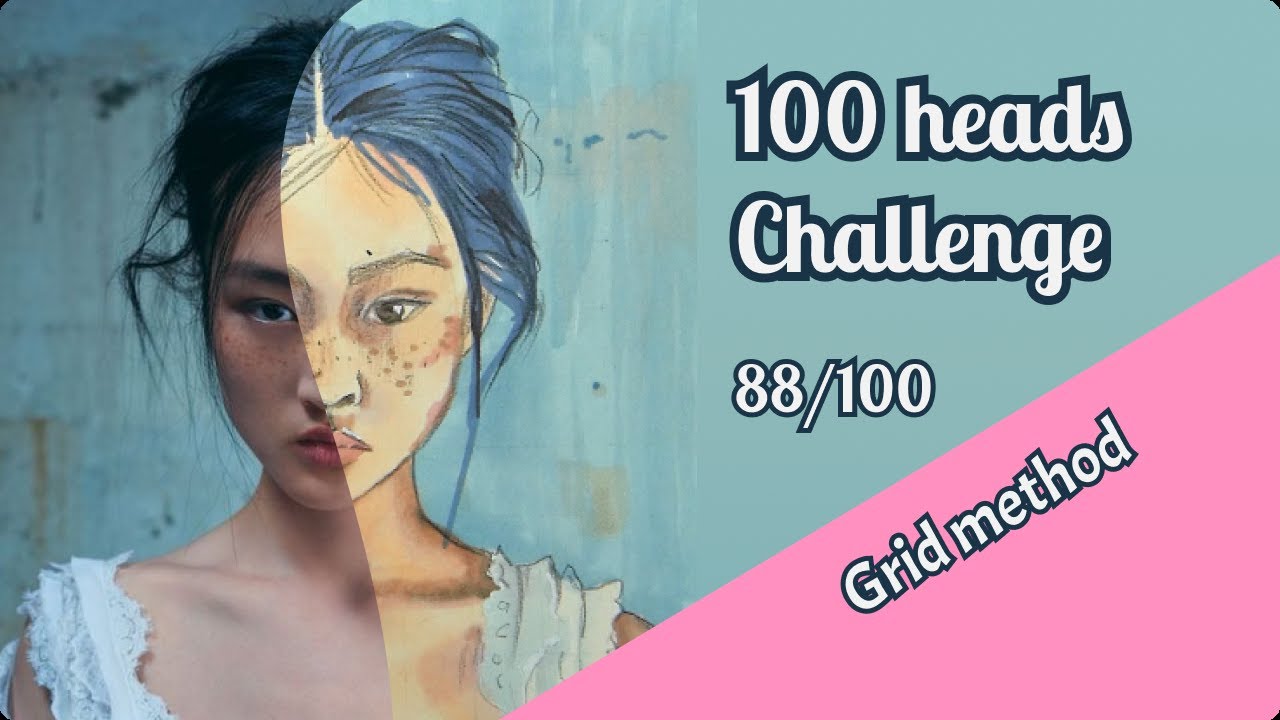 100 heads drawing challenge - 88/100 - YouTube