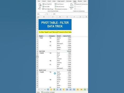 2.9 Pivot table - Filter Data Tricks - Right Click Filter #Excel - YouTube