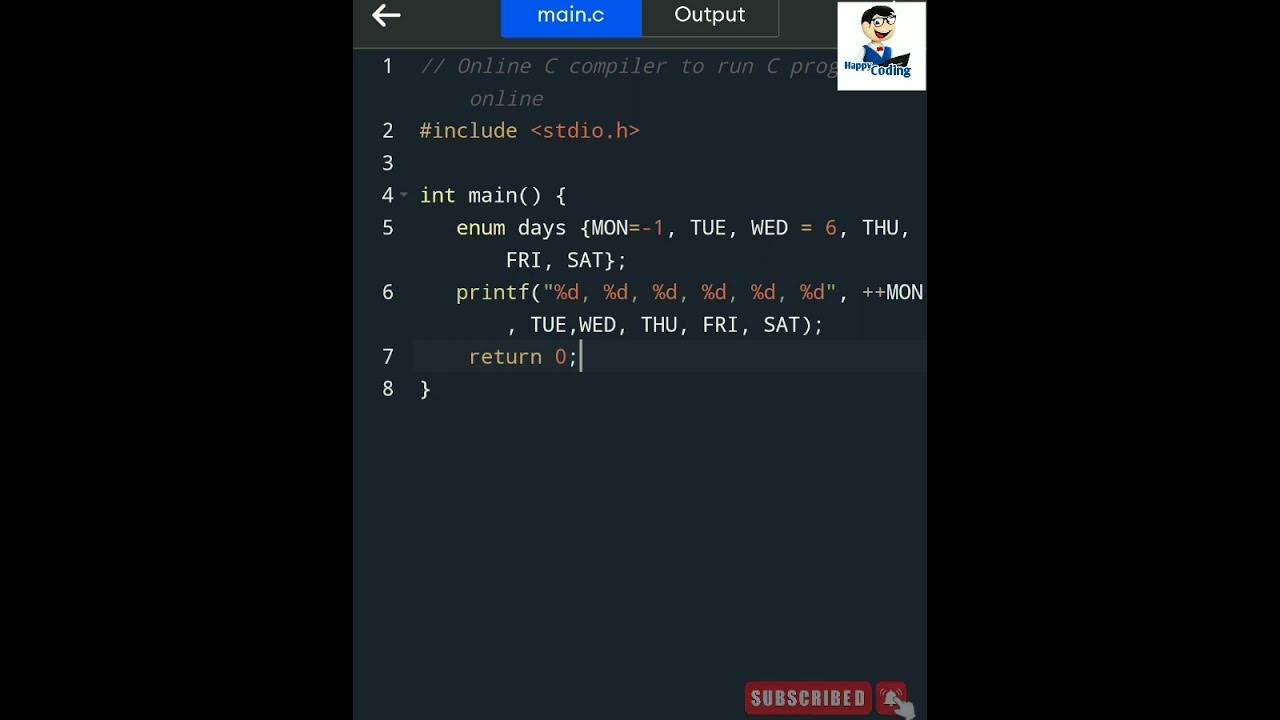 Enum Execution With Increment Operator Using C In Tamil Happycoding Cprogramming Enumeration