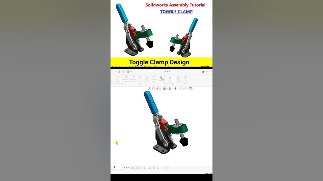 How to Design Toggle Clamp #design #solidworks #mechanism - YouTube