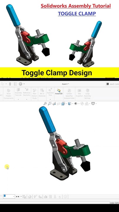 How to Design Toggle Clamp #design #solidworks #mechanism - YouTube