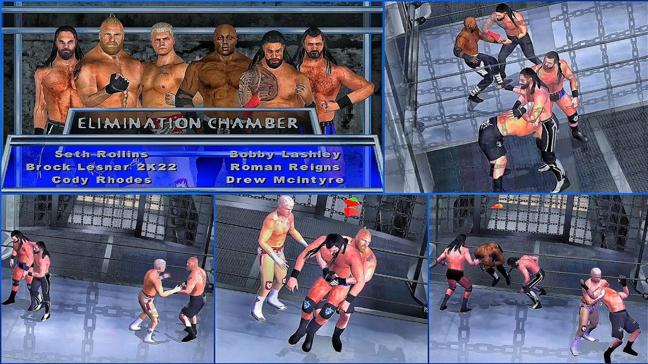 All Stars WWE SmackDown HCTP Mod Elimination chamber Match PS2 gameplay ...