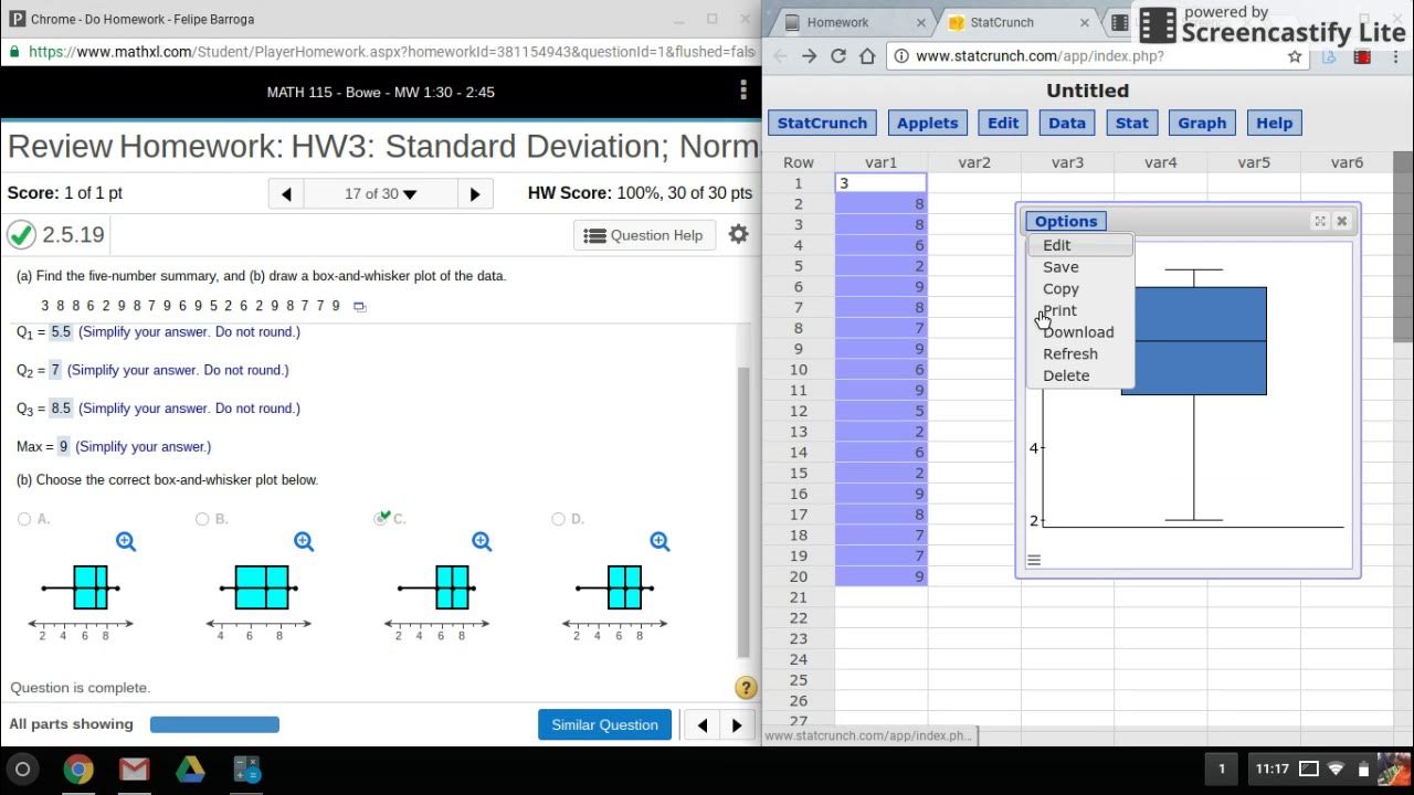 StatCrunch: Box and Whisker Plot - YouTube
