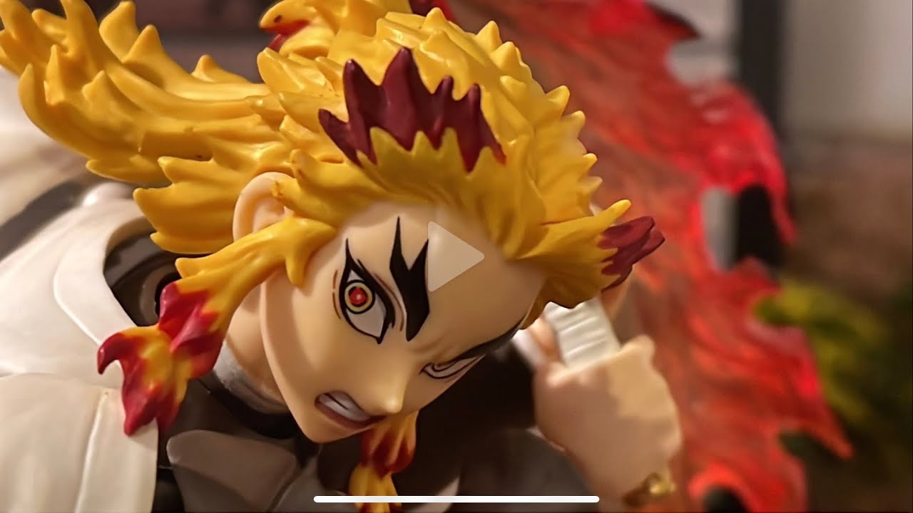Demon slayer stop motion- rengoku and Giyu vs demon - YouTube