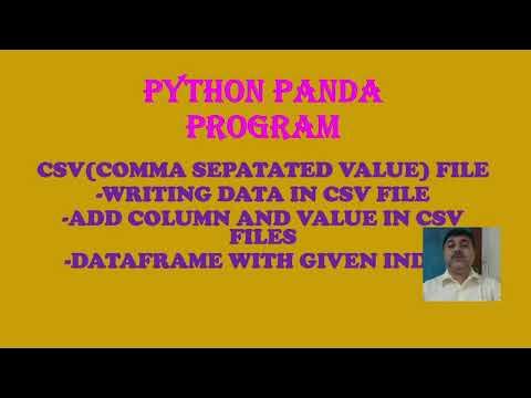 PYTHON PANDA CSV FILE READ WRITE DATA ADD COLUMN IN CSV ABD INDEXING IN DATAFRAME 55 - YouTube