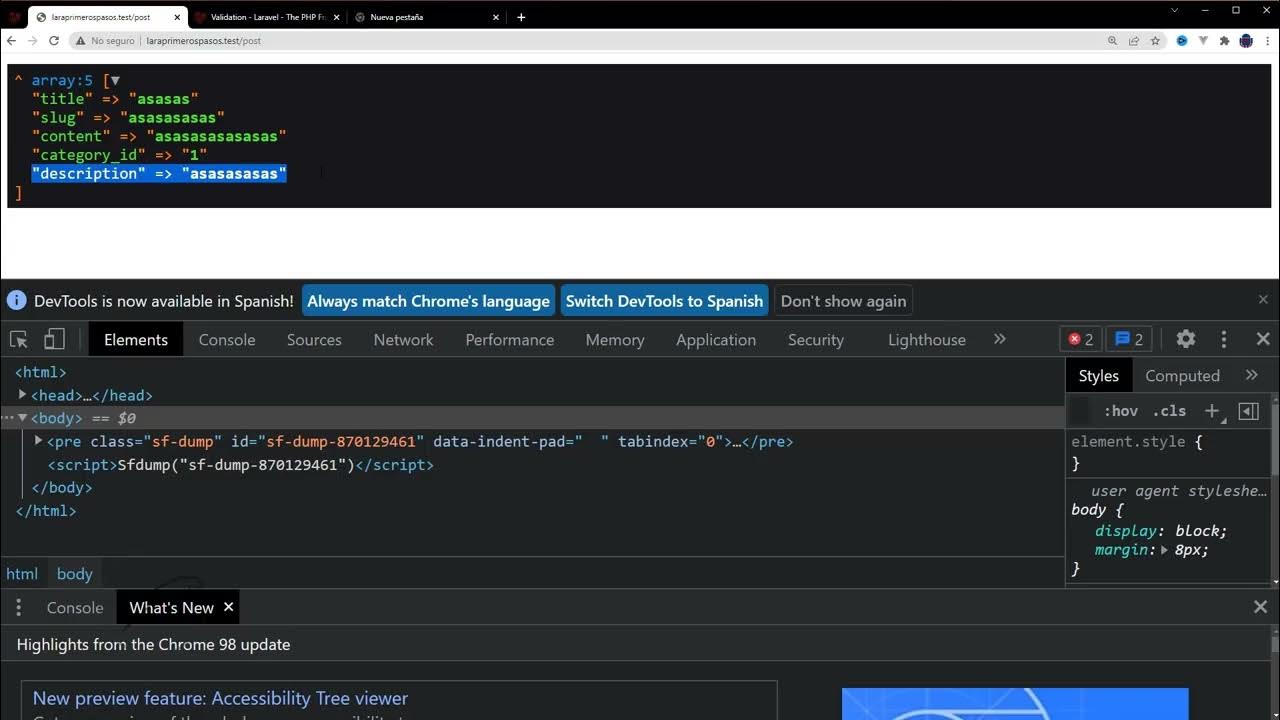 🔴 Curso Laravel - store: Validar los datos del formulario, reglas de validación 12 - YouTube