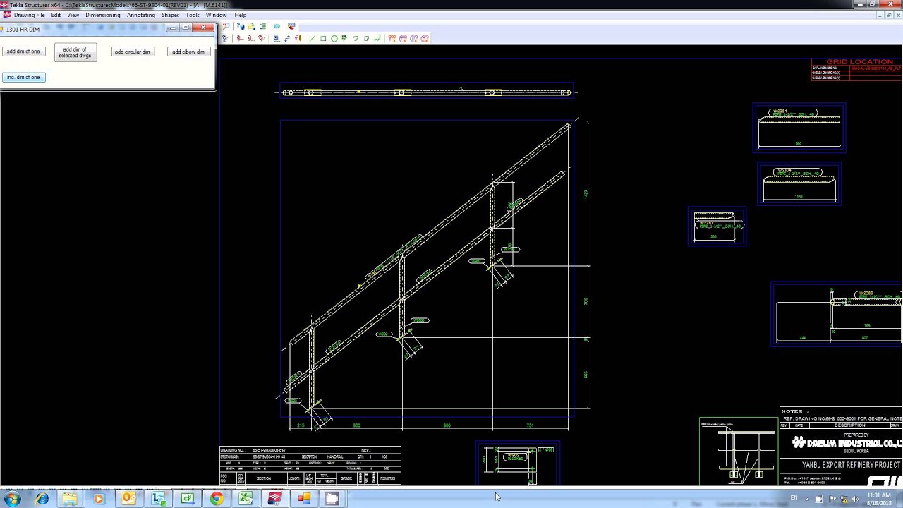 Tekla stair handrail dimensios - YouTube