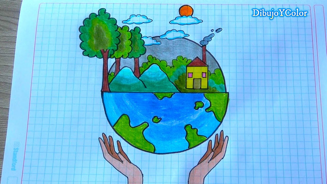 Como dibujar EL DIA DE LA TIERRA muy fácil / earth day - YouTube