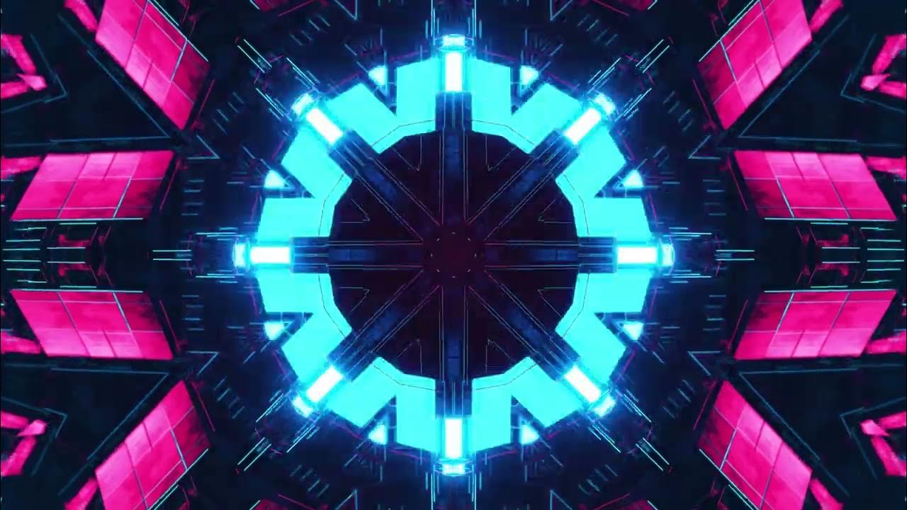 4K Animation. VJ Loop. Very colorful and abstract design with dark background. Kaleidoscope VJ ...