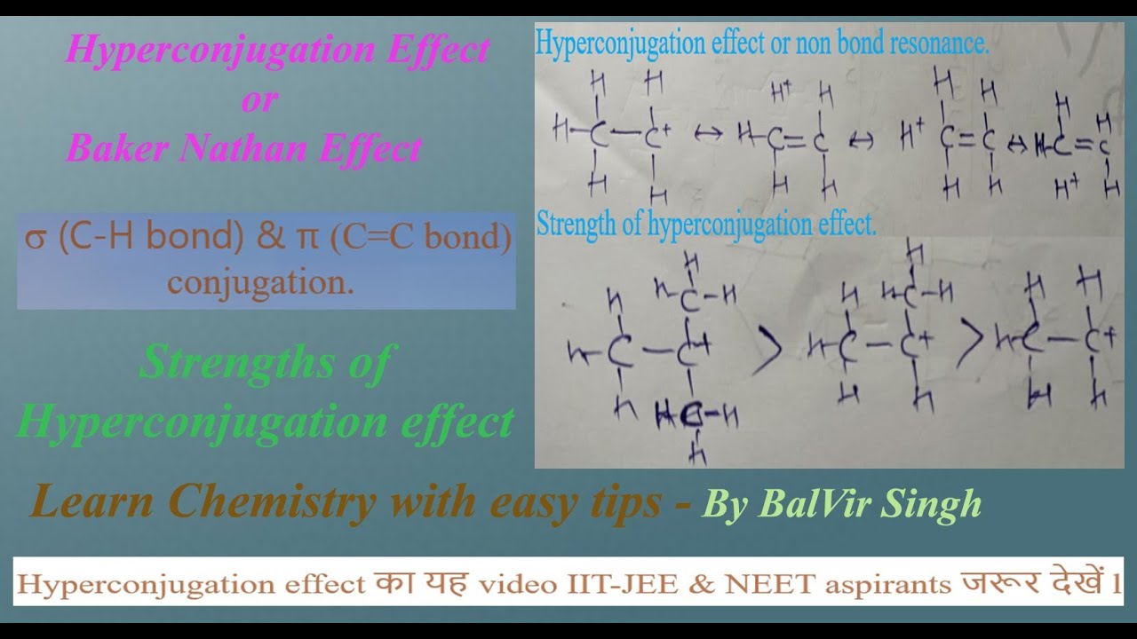 Hyperconjugation effect or Baker Nathan effect - YouTube