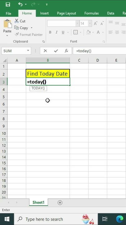 Excel - TODAY Function #exceltips #exceltech #shorts #spreadsheet #exceltricks #exceltutorial ...