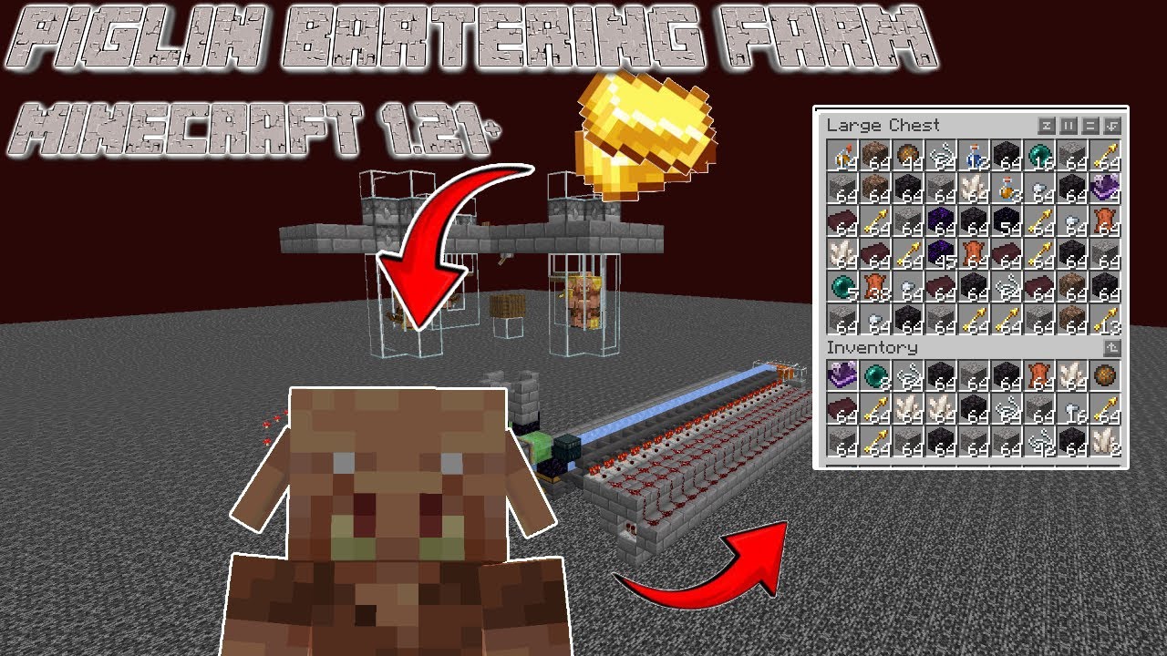 Minecraft Piglin Bartering/Trading Farm 1.21 / Piglin Trading Farm ...